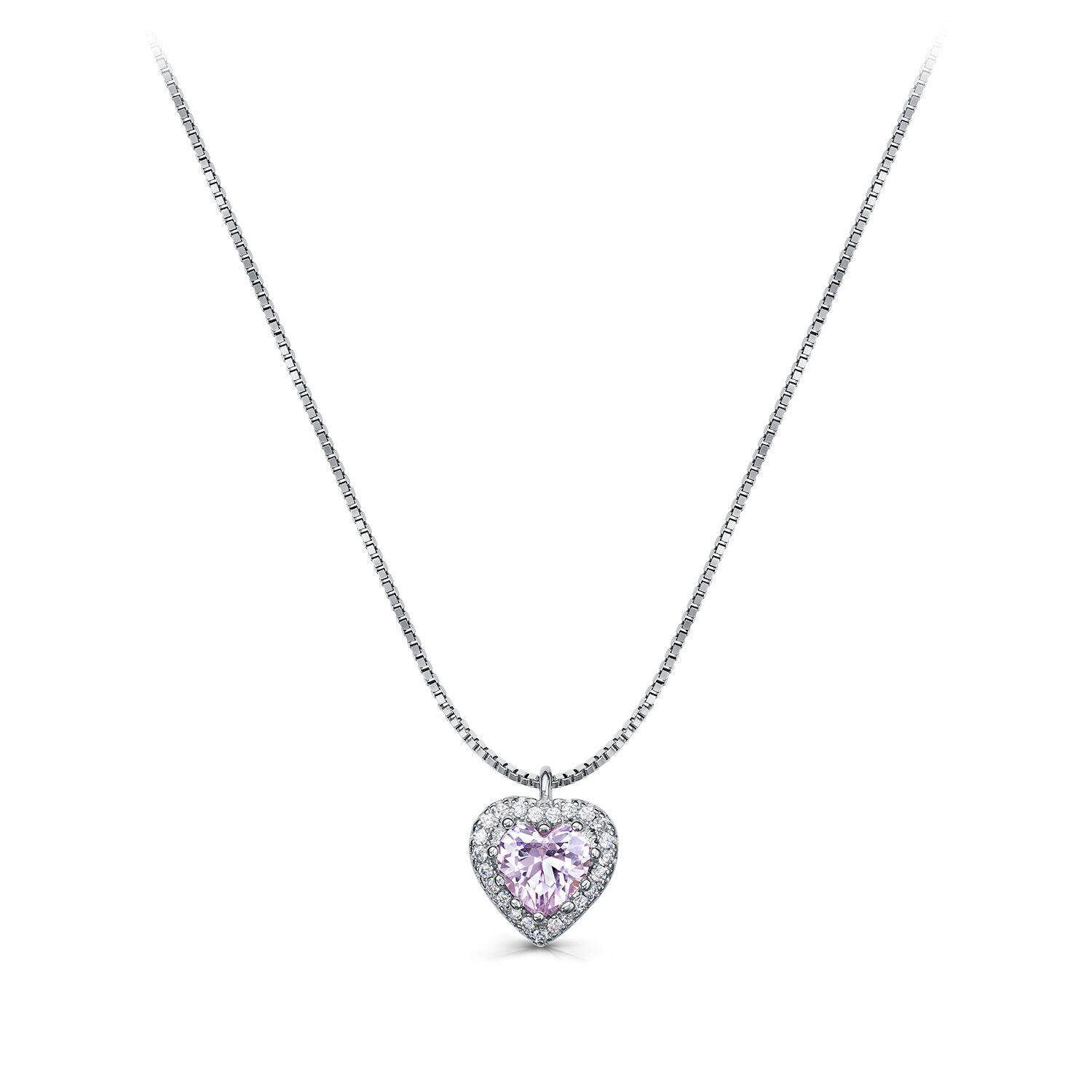 Колье, серебро, 925 проба, родирование, фианит