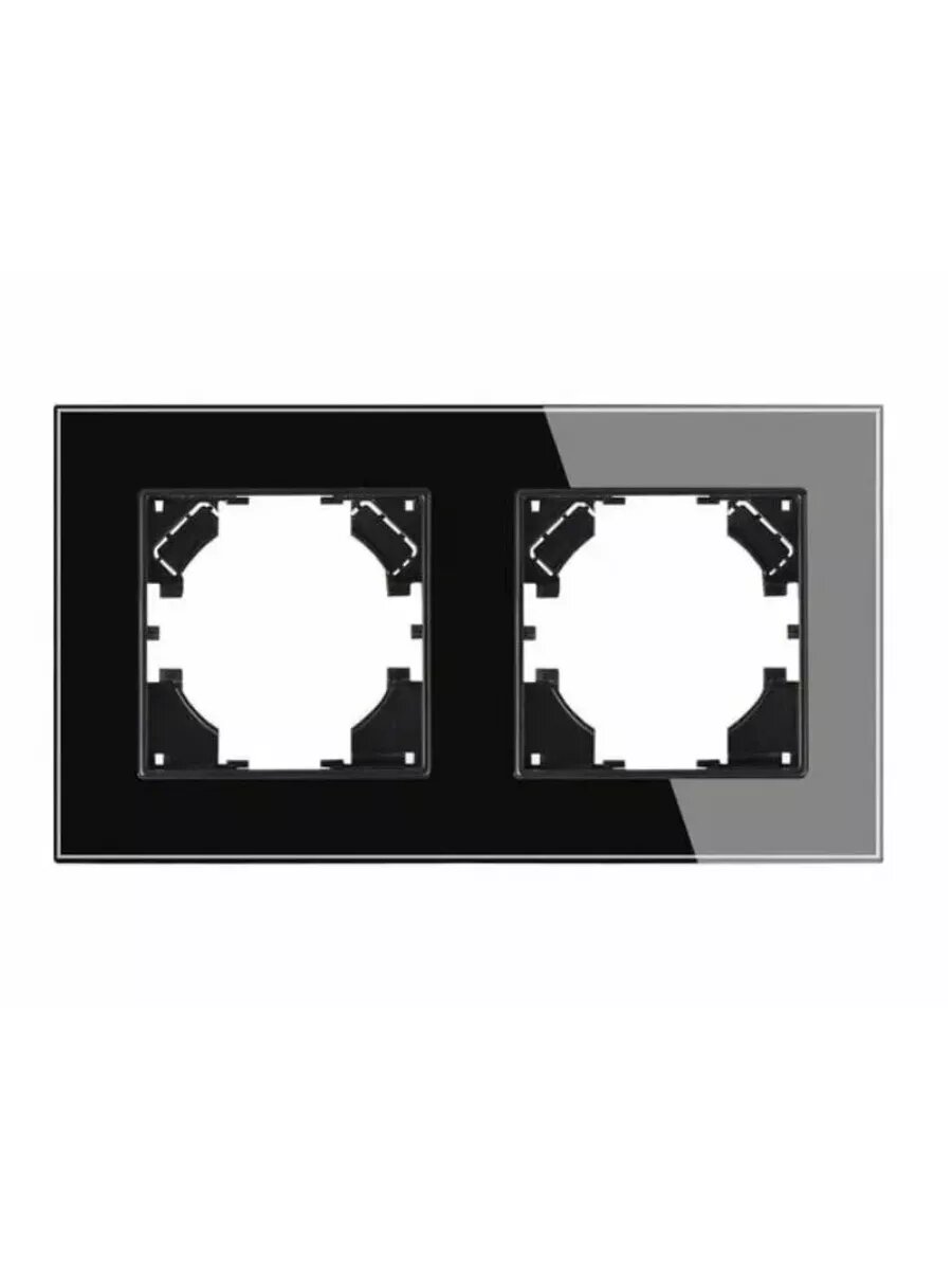 Накладная стеклянная рамка для розеток и выключателей, двойная