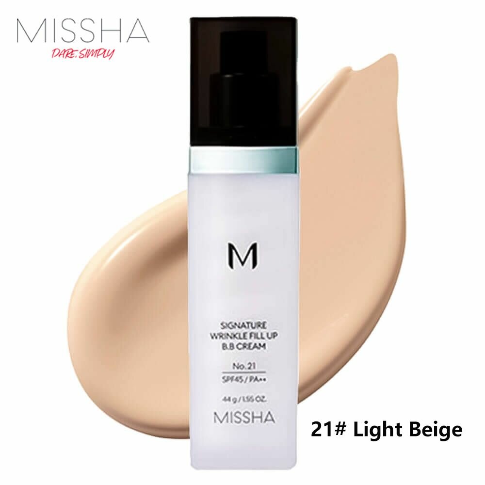 BB крем MISSHA Signature Wrinkle Fill Up BB Cream 44г (SPF37 PA++) 21# Light Beige, корейская косметика, Тональный ББ крем для лица