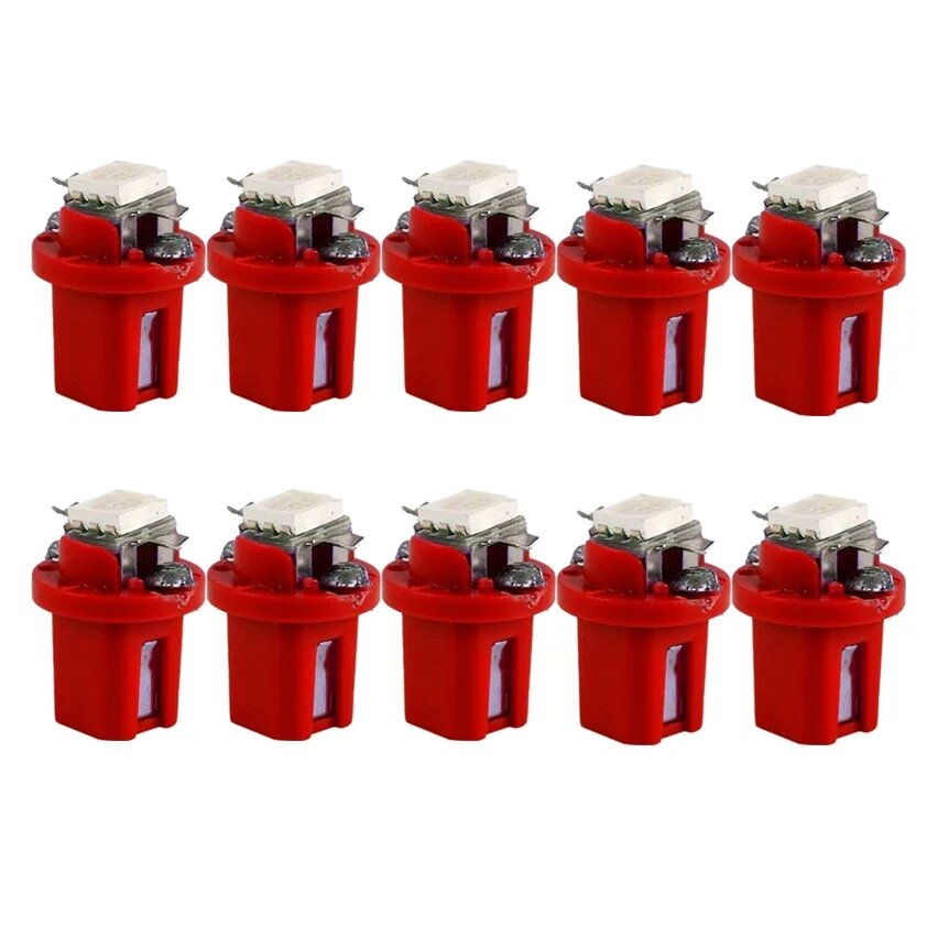 Лампы для автомобиля T5, лампы для освещения приборной панели, 12 В, аксессуары для 10pcs Red A
