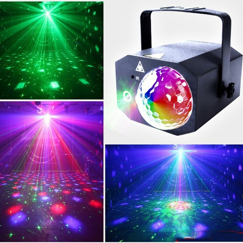 Лазерный проектор дискотечный свет с пультом дистанционного управления, 240 световых эффектов LED для дома, праздника, вечеринки