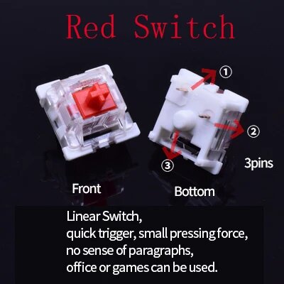 10шт. Механические переключатели Outemu Red (Linear)