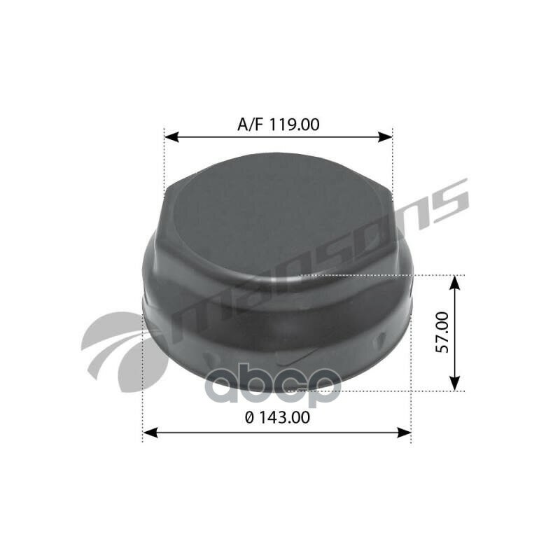 Крышка ступицы! (м) d143x57 BPW ECO-PLUS2 Mansons арт. 300195