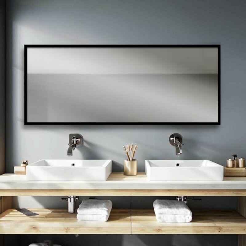 Зеркало настенное в чёрной алюминиевой раме Alias Квартал 80*160, без подсветки