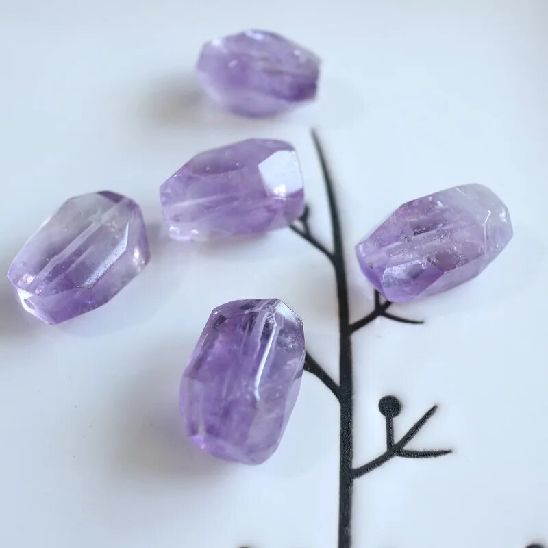 Набор бусин из полудрагоценных камней для создания украшений Фиолетовый, light amethyst