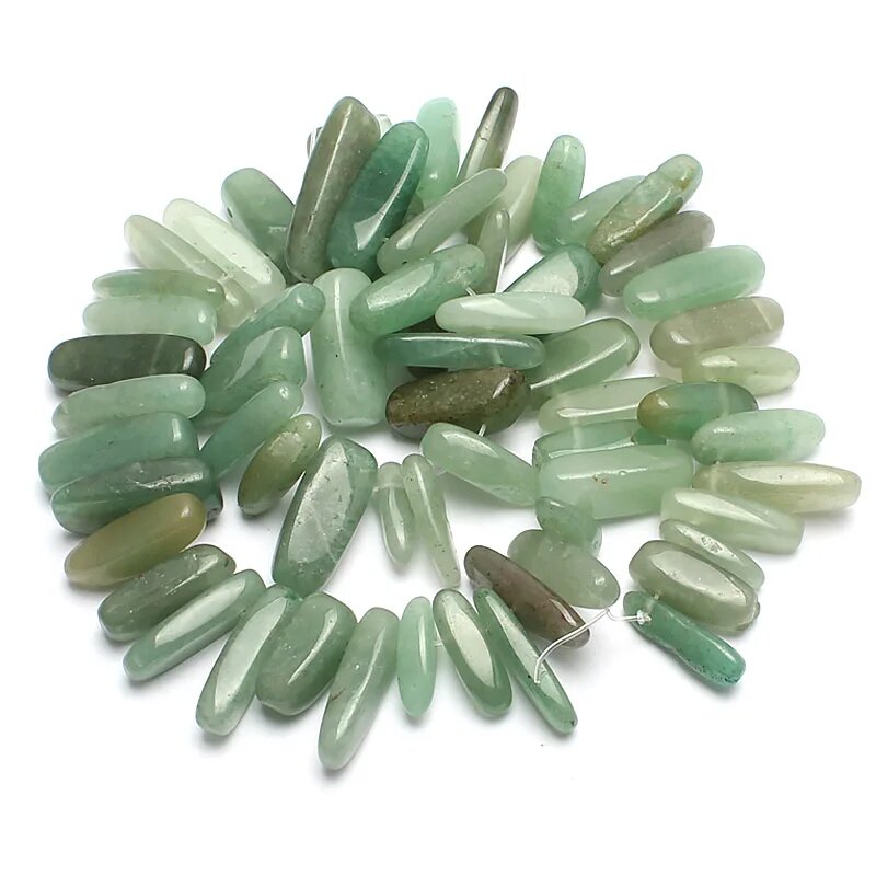 Бусины из полудрагоценных камней GMB724 15-20 мм Изумрудный, Green Aventurine