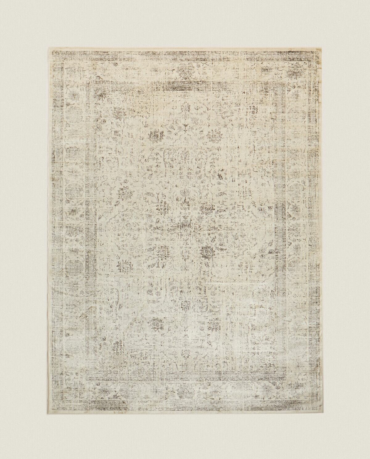 Ковер ZARA HOME, винтажный, хлопок, вискоза, цветочный принт, 160x230 см