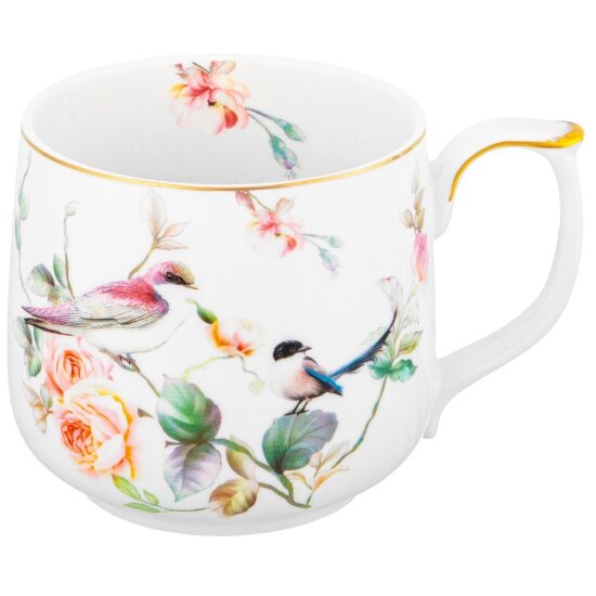 Кружка Elan Gallery Еlan Gallery "Певчие птички" 13,5х10х9 см, 500 мл, фарфор (730814)