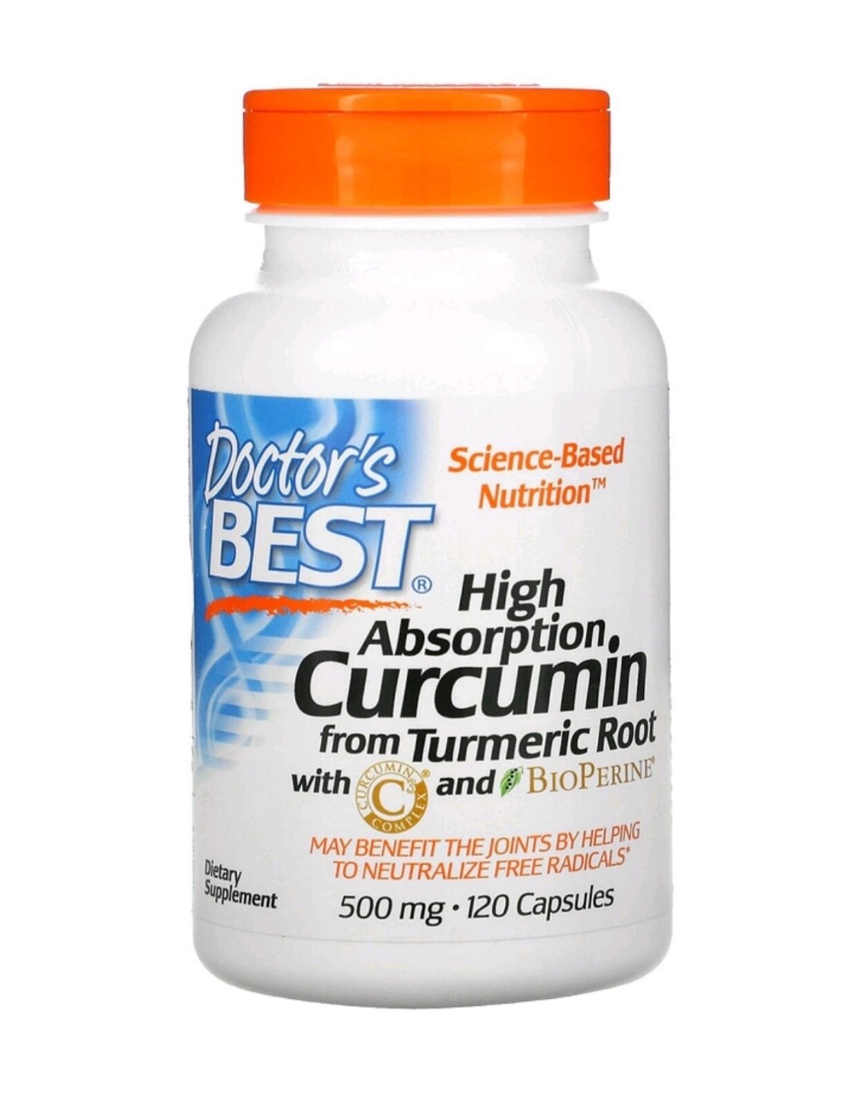 Капсулы Doctor's Best High Absorption Curcumin with C3 Complex and BioPerine 500 мг, 120 г, 500 мг, 120 шт.