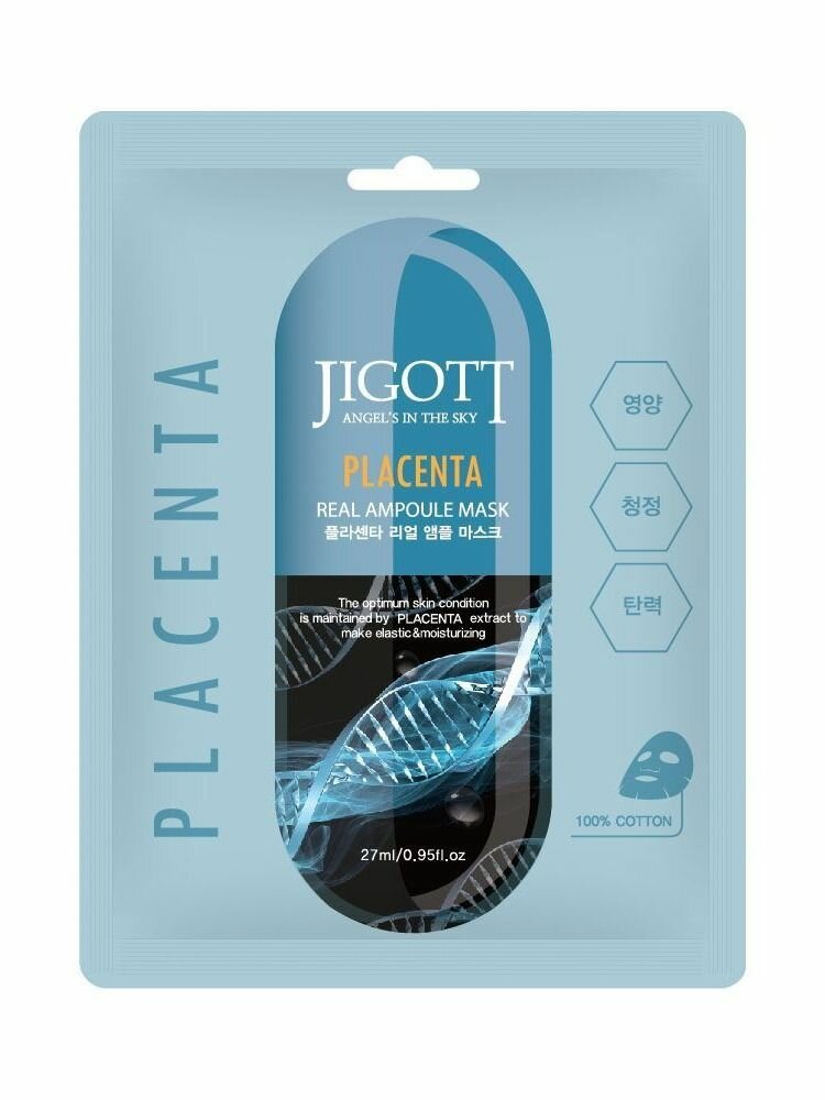 Jigott, Тканевая маска для лица фитоплацента, 1 шт*27 мл