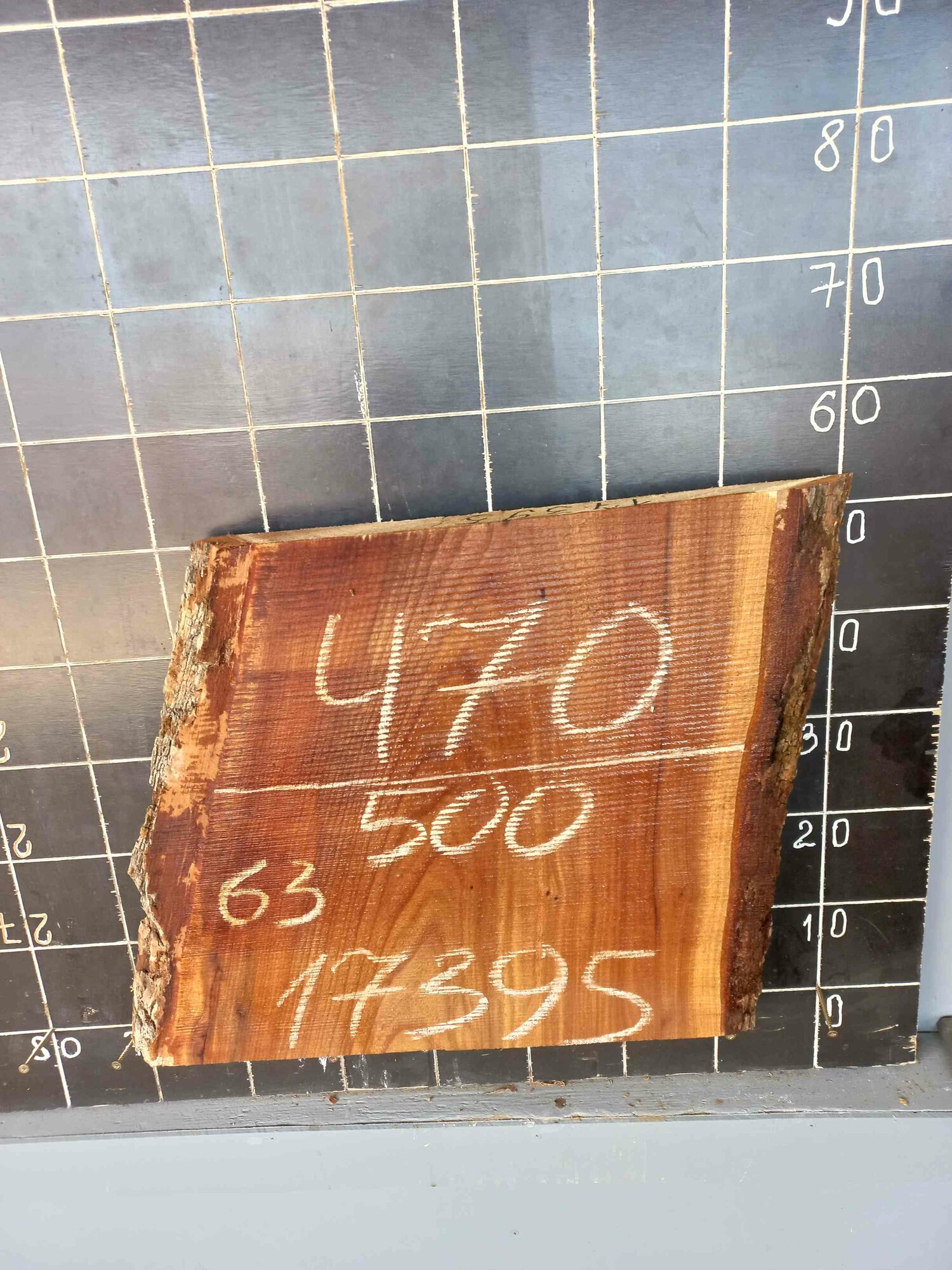 Слэб карагач доклес №17395, необрезной, для мебели, 6х47х50 см