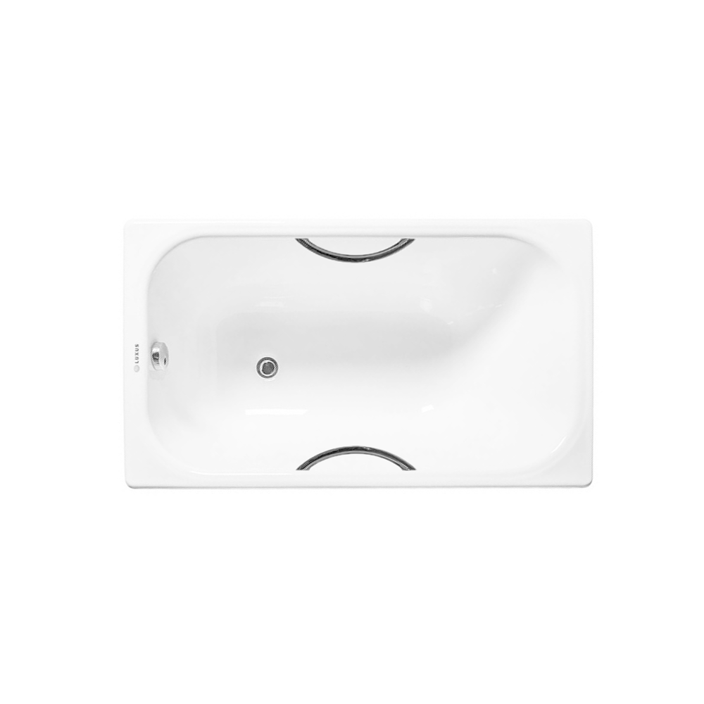 Чугунная ванна Luxus White 120х70 с отверстиями для ручек, LW120701