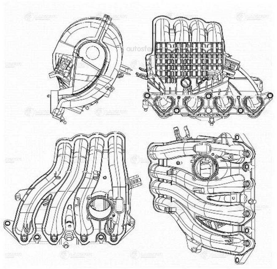 LUZAR LIM1802 Коллектор впускной VW POLO SEDAN (10-)/JETTA (10-) 1.6I [CFNA, CLSA]