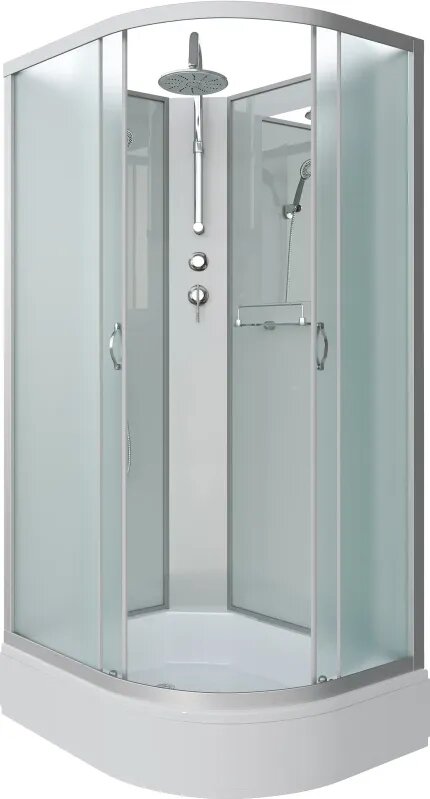 Душевая кабина Niagara Classic 90x210-240x70 339744LBKT профиль серебристый стекло матовое левая