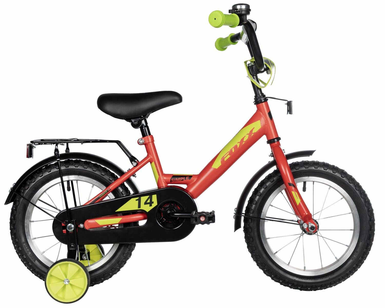 Детский велосипед Foxx Simple 14 (2025), стальная рама, красный