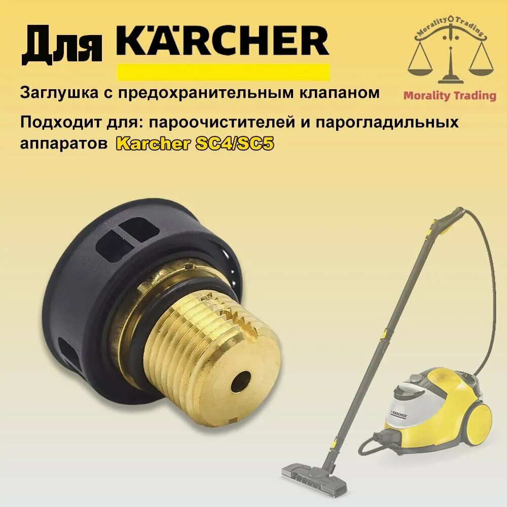 Пробка с защитным клапаном для пароочистителей, паровых гладильных комплектов Karcher SC4/SC5