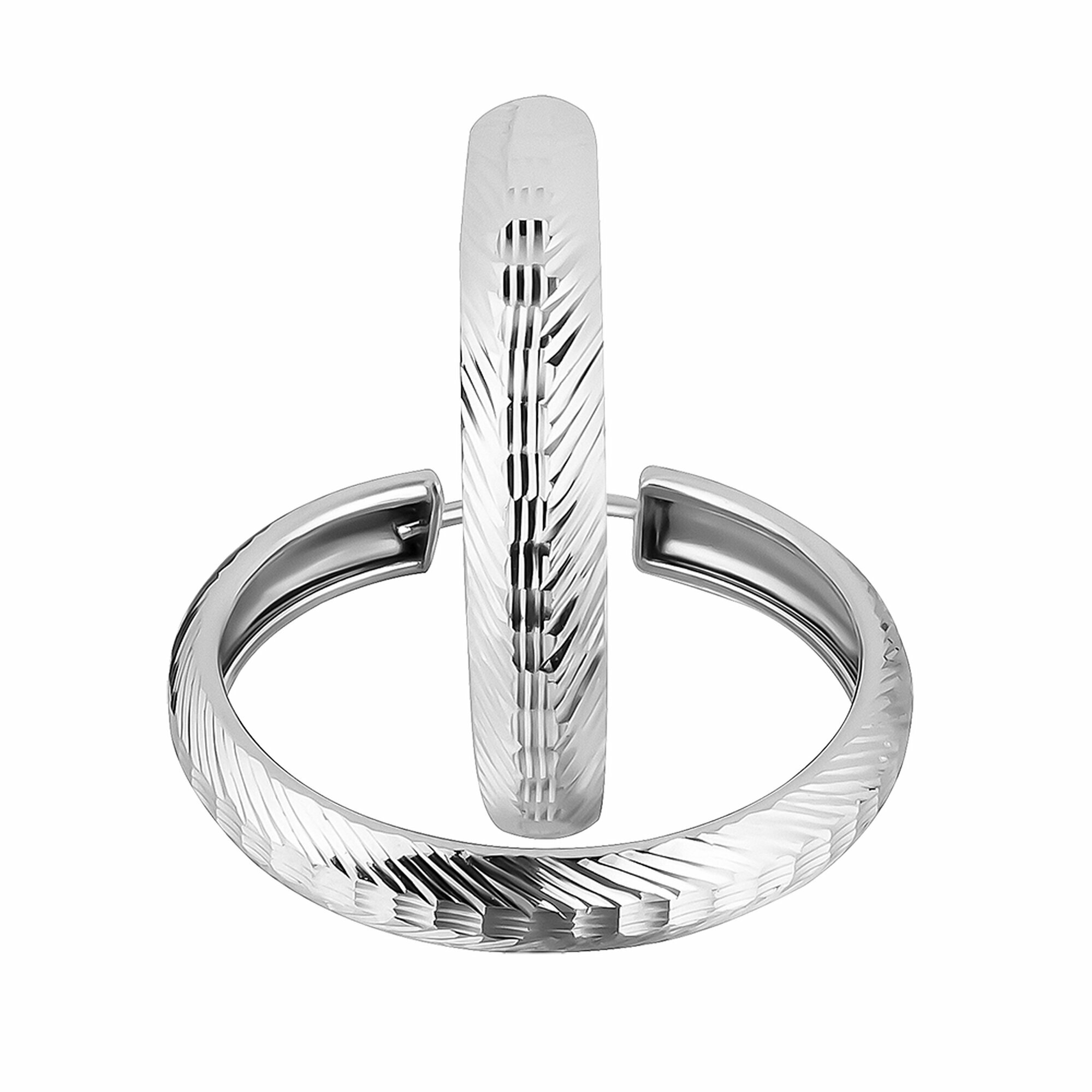 Серьги конго, серебро, 925 проба, родирование