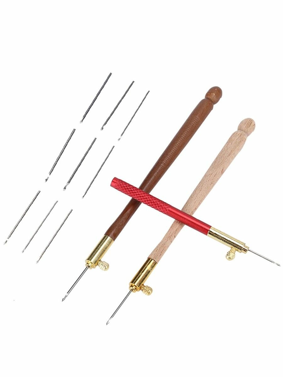7 шт, набор игл для вязания крючком из бисера, набор игл для вышивки бисером, вязание своими руками, швейные проекты