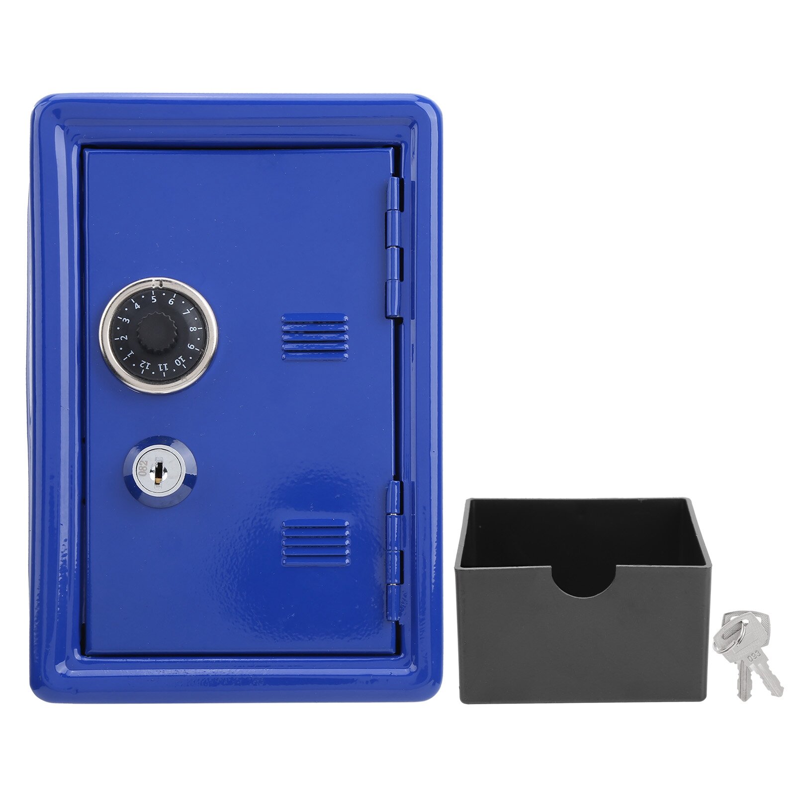 Mini Key Key Money Box Metal Safe для детей, синяя, инновационная идея подарка для детей и коллекции монет