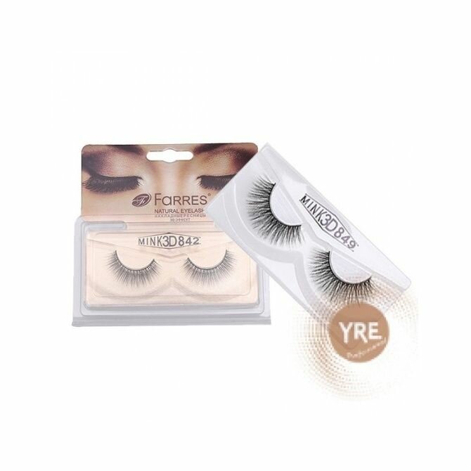 Накладные ресницы FARRES "Mink 3D", 842, черные