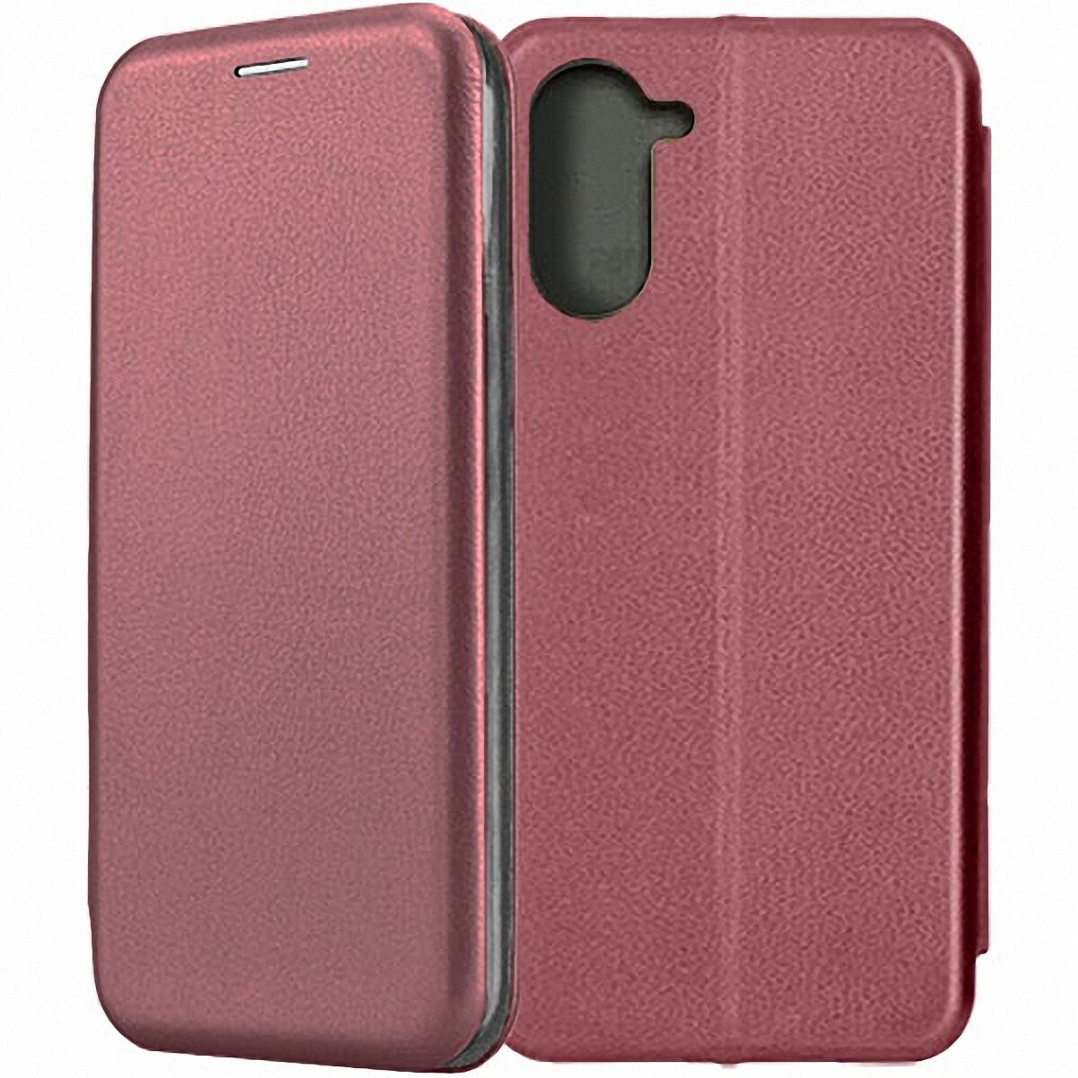 Чехол для Realme 10 темно-красный / книжка, подставка, отделение для карт