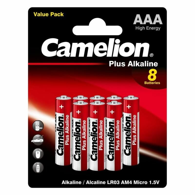 Батарейки Camelion Plus Alkaline BL8 AAA/LR03, LR03-BP5, 8 шт (14134)