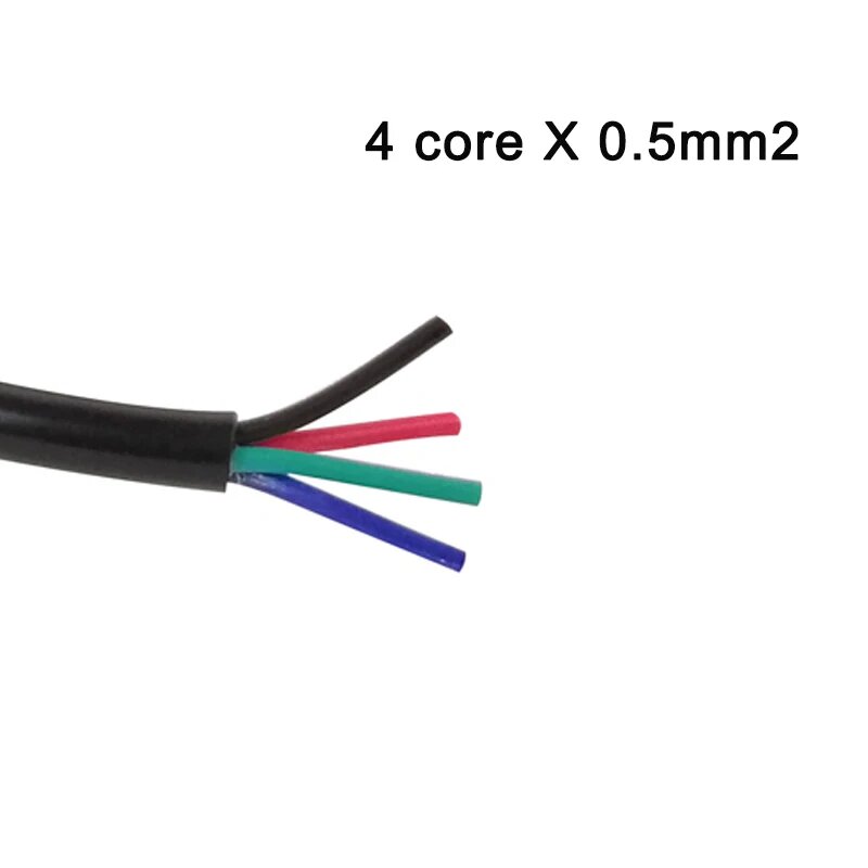 Медный провод RVV 4-жильный черный 18AWG 20AWG 5m