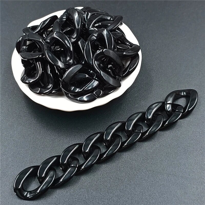 Флуоресцентные акриловые цепи для украшений 10 шт. Черный, Black