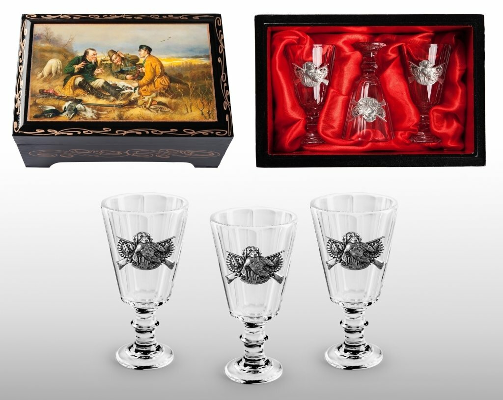 Набор хрустальных мини-лафитников Русская охота