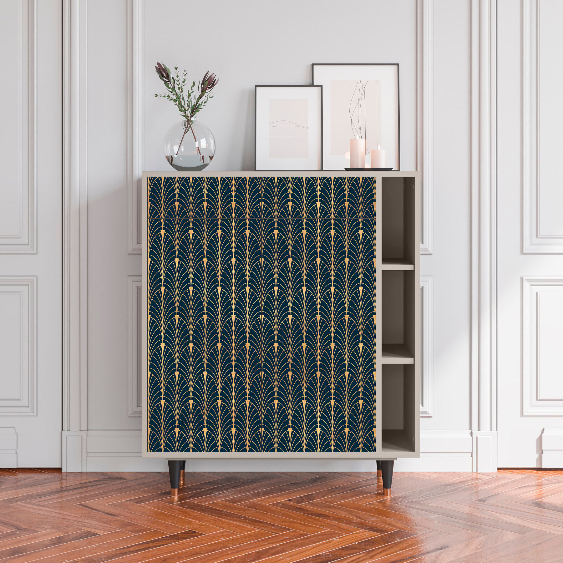 Комод - STORYZ - BS6 Flower of the Nile, Размер - 94 x 110 x 41 см, Цвет корпуса - , Сатин