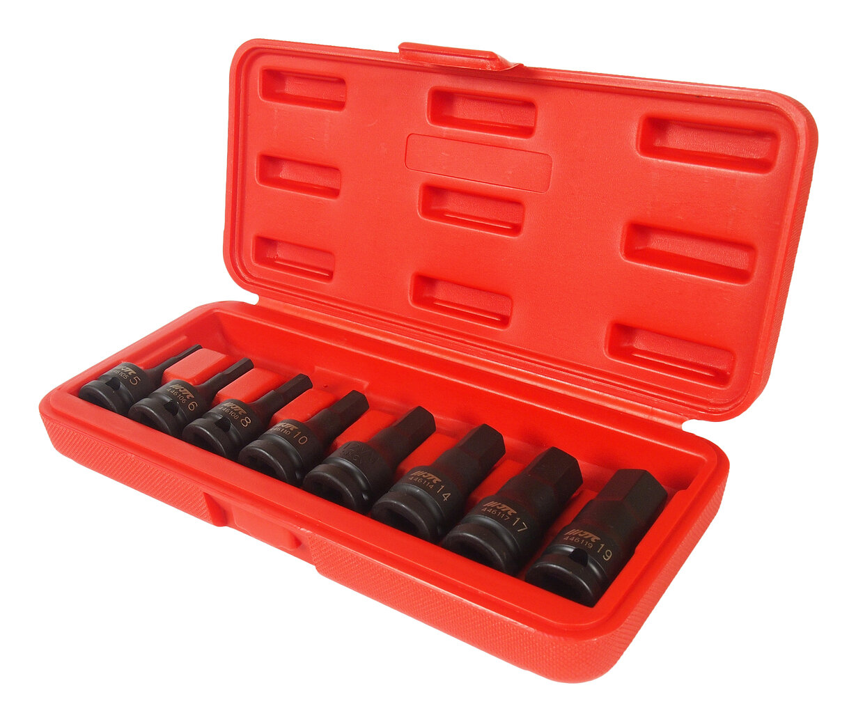 JTC-J408H - Набор бит-головок 1/2" HEX H5-19ммх60мм ударных 8 предметов в кейсе JTC