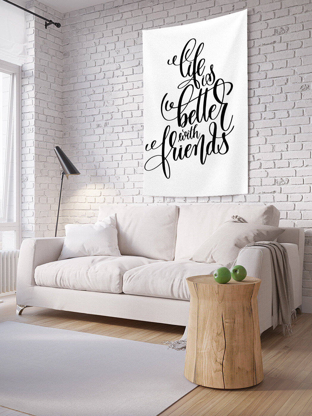 Вертикальное фотопанно на стену JoyArty "Жизнь лучше с друзьями", из ткани, 150х200 см