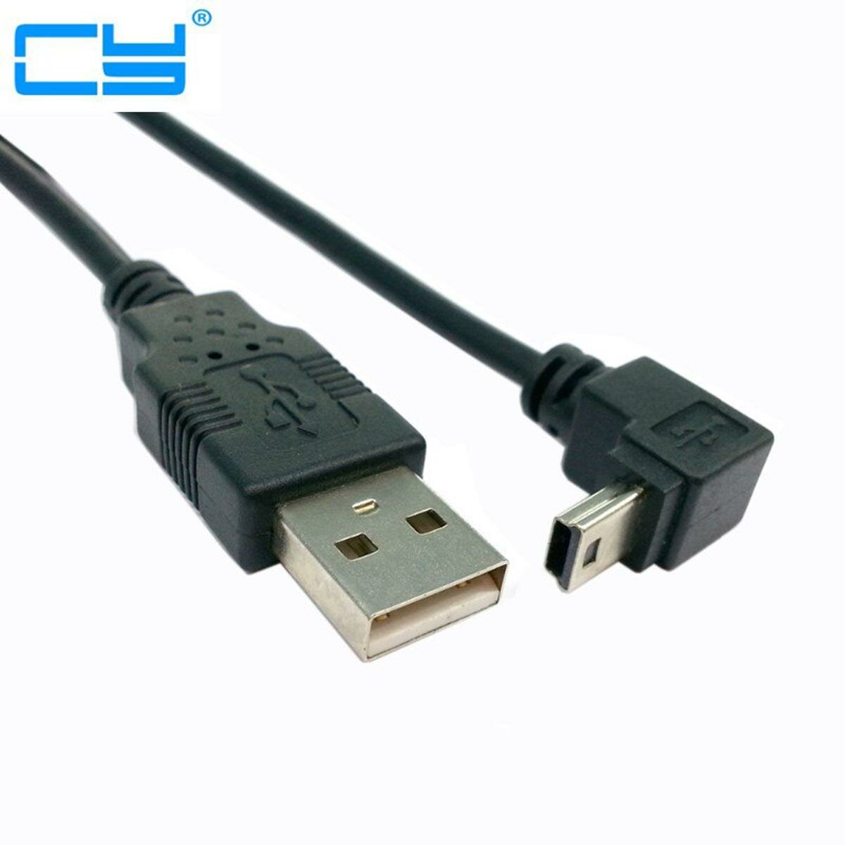Кабель для передачи данных Mini USB 2.0 B type 5Pin Male to USB male, изогнутый под углом 90 градусов, 0,5 м