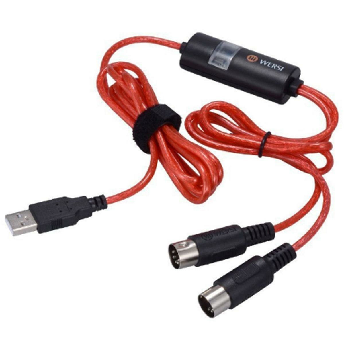 WERSI 5-контактный кабель-адаптер Midi to USB In-Out для ноутбука Windows Mac Ios и музыкальной пианино-клавиатуры