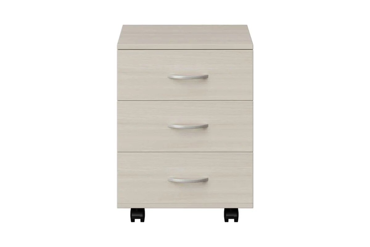 Тумба офисная мобильная "Ясень шимо", подкатная, ЛДСП, 3 выдвижных ящика, Акро Групп Мебель