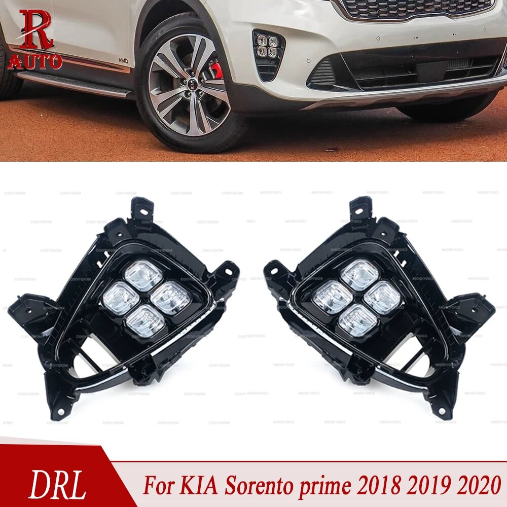 Фары головного света в сборе, светодиодный противотуманные светильник s DRL, противотумансветильник для автомобилей, дневные ходовые огни для KIA Sorento prime 2018 2019