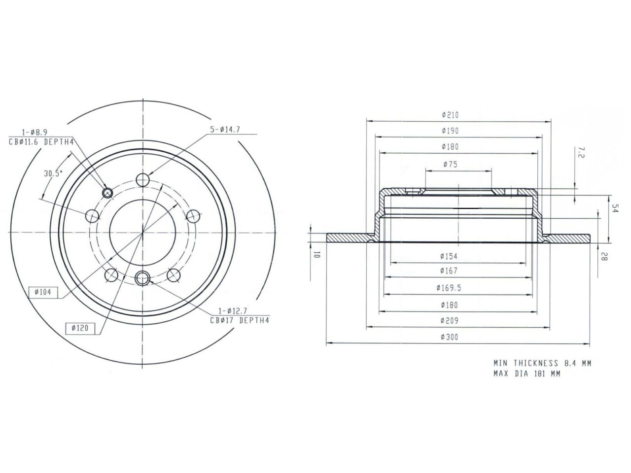 UNIO BRD-20396 (34211156668 / 34211162305 / 34216756537) диск тормозной задний BMW (БМВ) 5 (e34) 87-, 3 (e90)