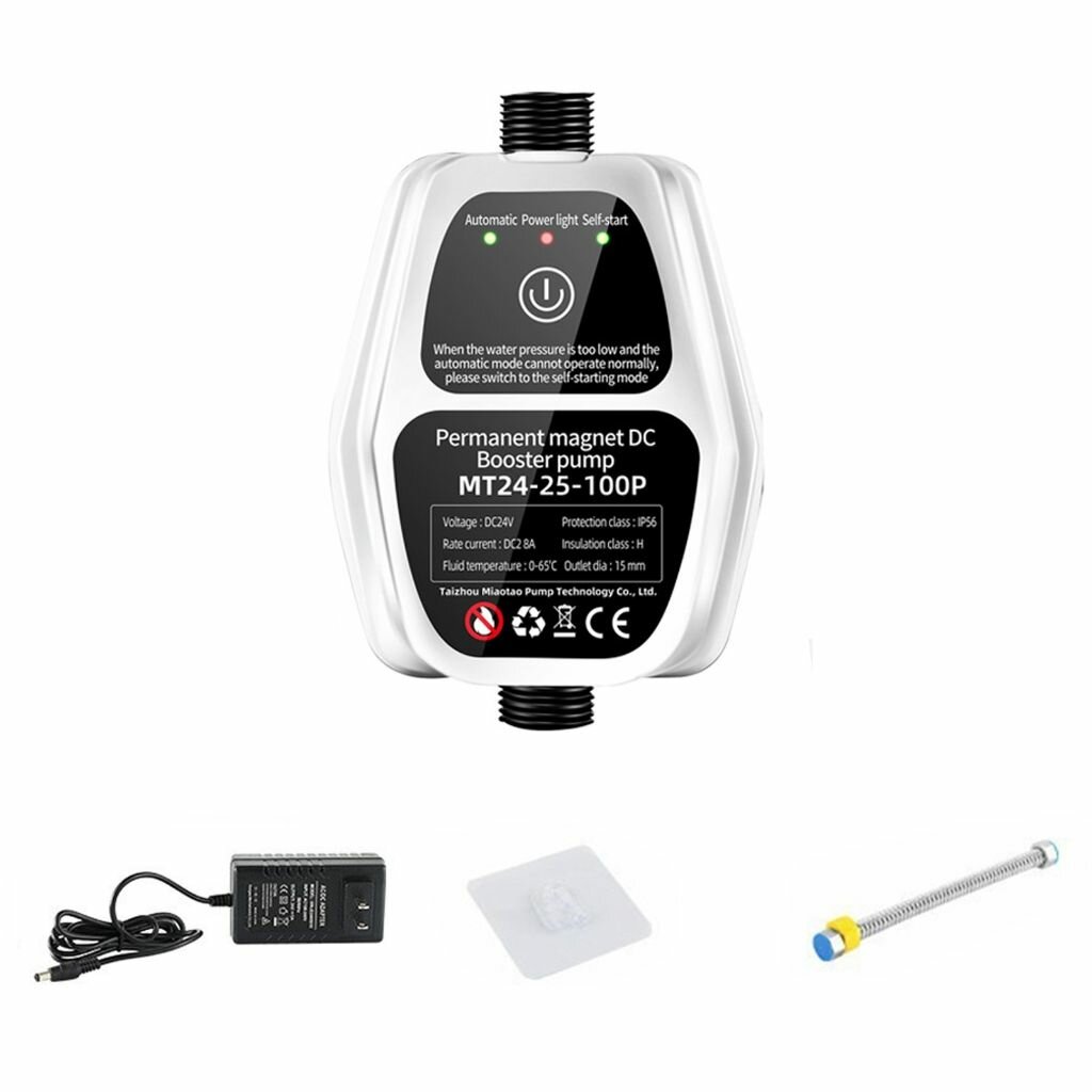 (1 комплект) Бытовой автоматический небольшой солнечный водонагреватель для душа под давлением 24 В, бустерный насос-американский стандарт