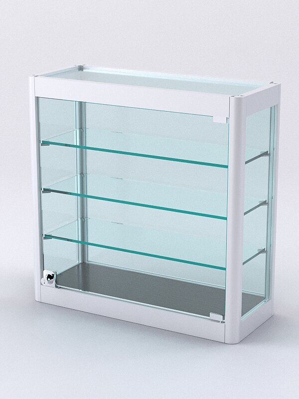 Витрина из профиля настольная "вайб" №4-3П-С-200 (задняя стенка Cтекло), Дуб Венге