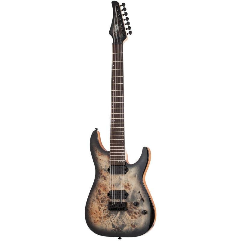 SCHECTER C-7 PRO CB -7 струнная электрогитара, 24 лада, корпус: красное дерево, гриф: клён, 3 куска, накладка: венге, крепление на болтах, звукосниматели: HH, Schecter Diamond Decimator, регулировки: громкость, тон, 3х позиционный переключатель, цвет Char