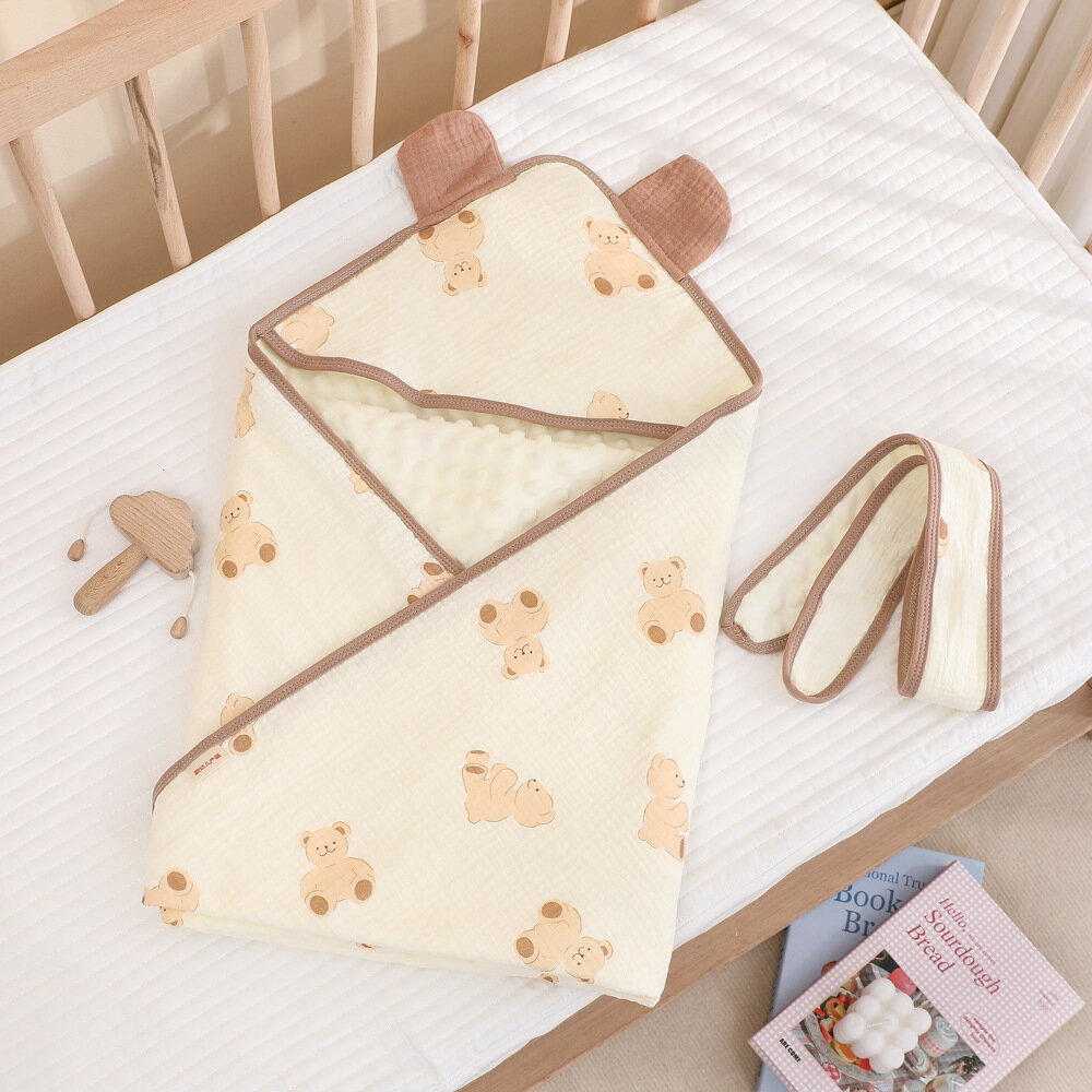 Одеяло Doudou "Четыре сезона", 85x85 см, плюшевый медведь
