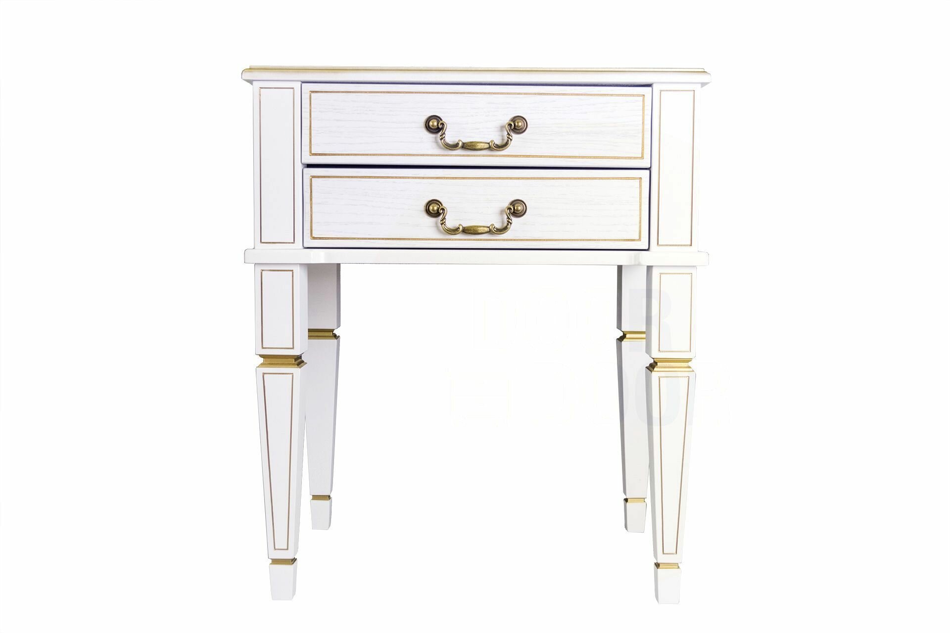 Тумба Версаль В 118Н, МДФ, Белый ясень/Золото, 54x64x42 см.