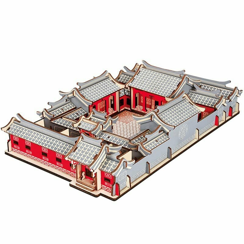 Деревянная модель, древняя китайская архитектура, 3d-диорама