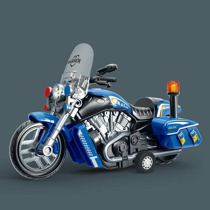 Игрушка мотоцикл полиции симуляция с интерактивным звуком светом для детей стильб