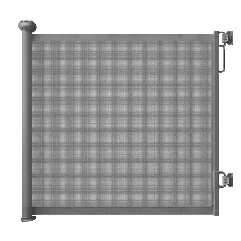 Раздвижной барьер для детей и животных, защитное ограждение для лестниц и дверей, сетка для балкона, безопасное ограждение для домашних животных Серый 140*86см