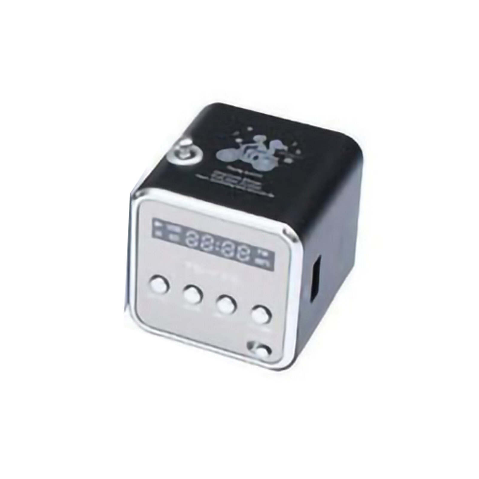 Мини-динамик Bluetooth Чистый звук 4 кнопки Дизайн Экранный дисплей FM-радио Беспроводной портативный динамик Bluetooth Черная версия Bluetooth