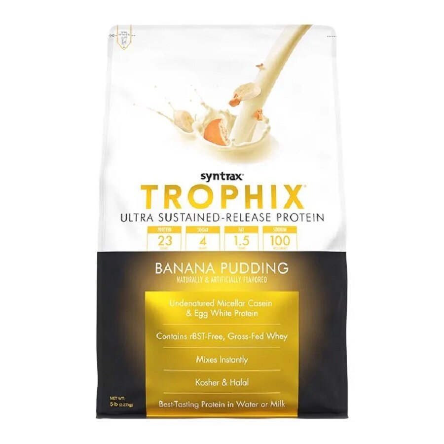 Протеин многокомпонентный Trophix 5.0 2270 гр. 5lb (Syntrax) Банановый пудинг