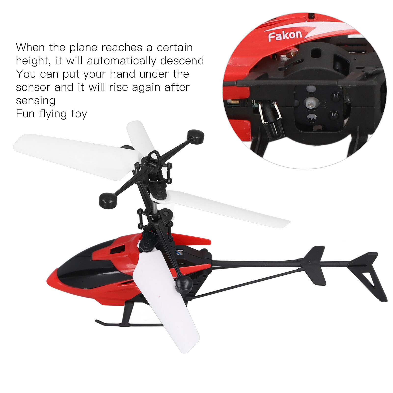 Мини-вертолет с дистанционным управлением, устойчивая к вращению скорость, армированная обработка, светящийся, устойчивый к падениям, игрушечный индукционный вертолет красного цвета