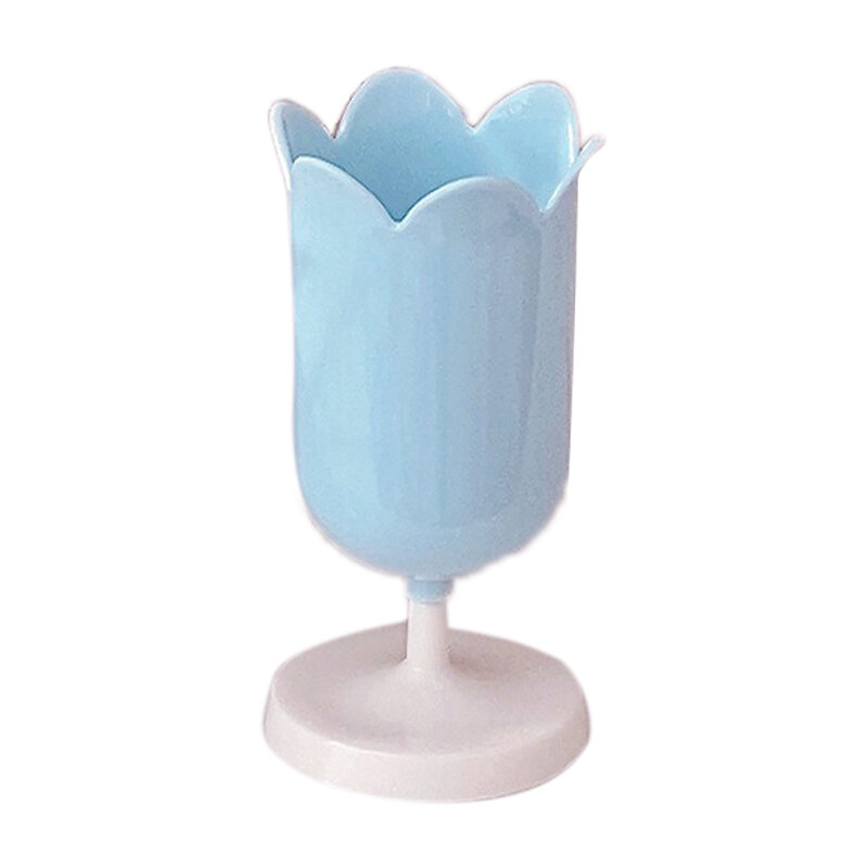 Pen Holder Tulip Shape Innovative Vintage Photo Props Large Capacity Pencil for Office Study Room Home Blue