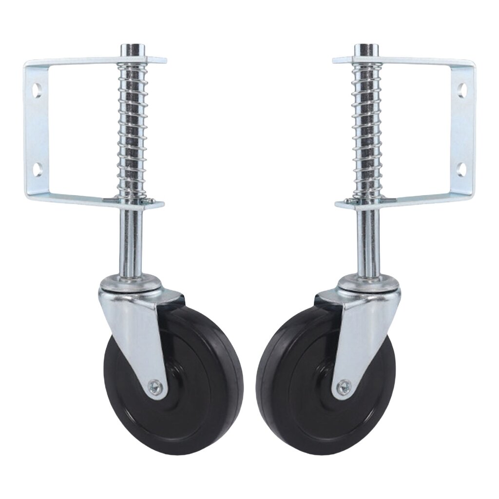 Комплект из 2 портативных прочных колес для ворот и заборов с пружинным механизмом